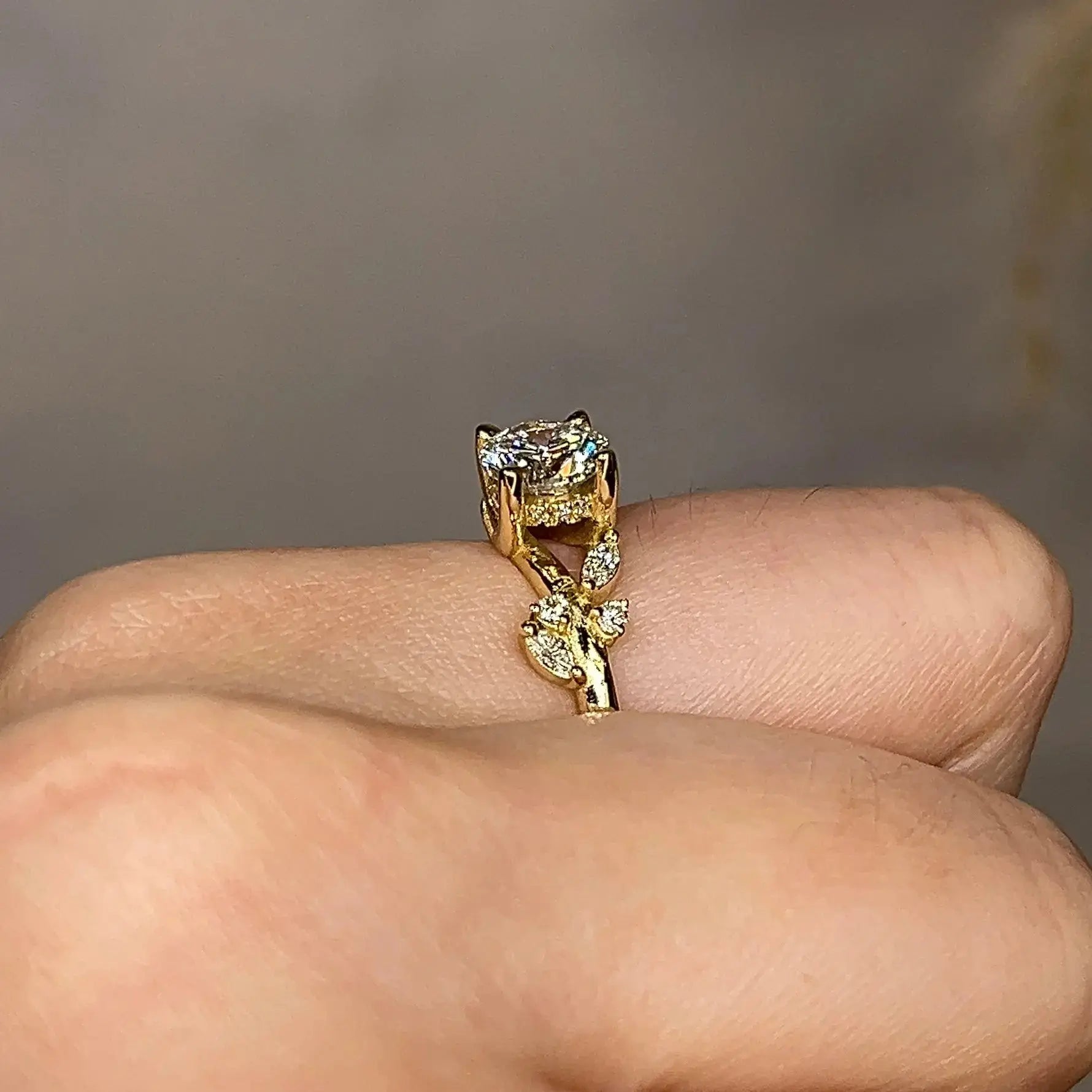 "Penelope" Rose Floral Under Halo Hidden 1.25 Carat Round Brilliant ...