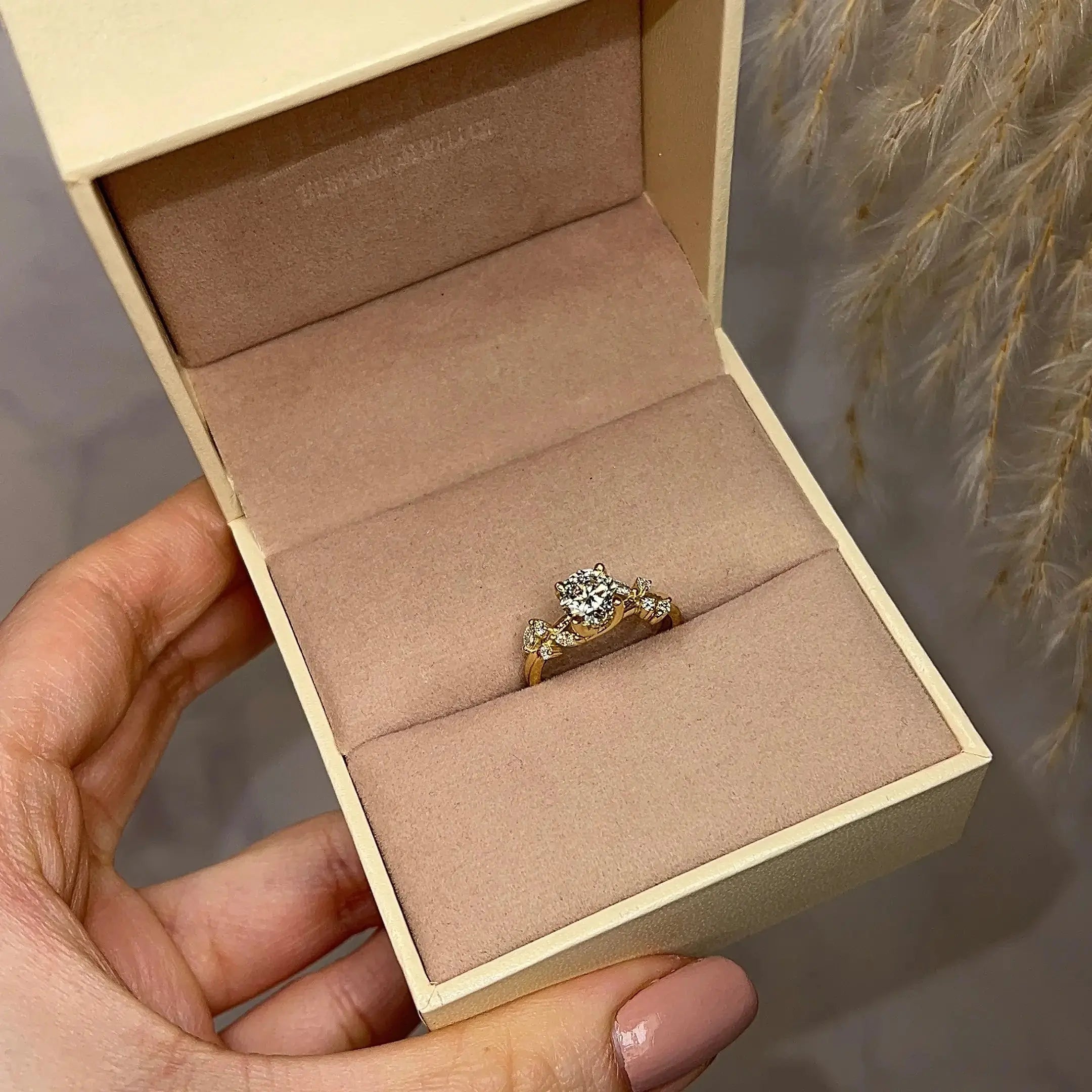 "Penelope" Rose Floral Under Halo Hidden 1.25 Carat Round Brilliant ...