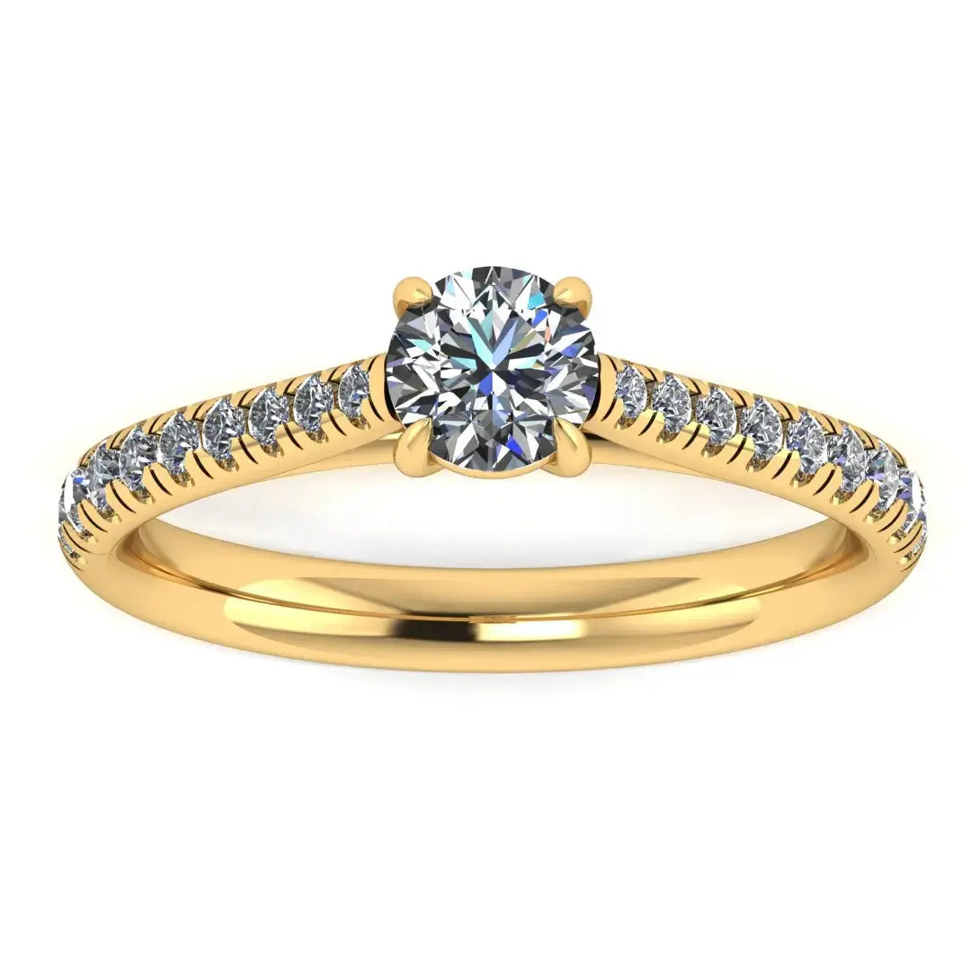 "Sia" Round Brilliant Cut Diamond Micro Set Diamond Shoulder – HEERA ...