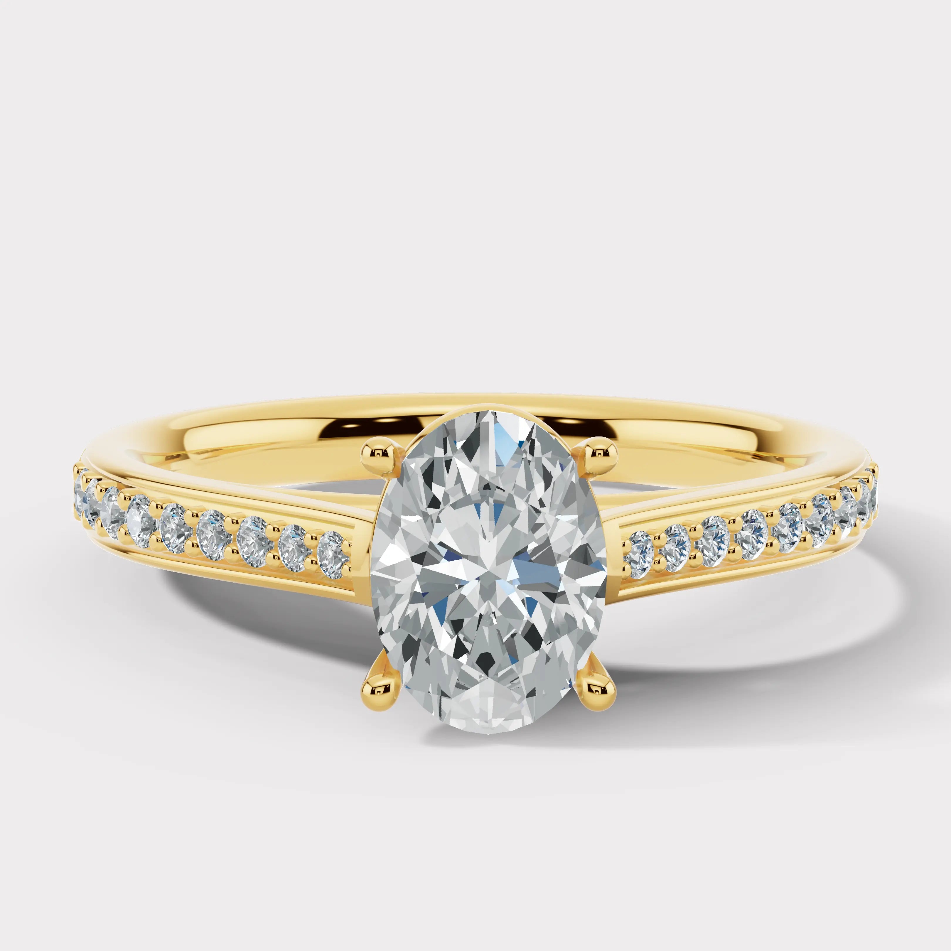 Engagement Ring "Vivien" Oval Cut Diamond Channel Set Diamond – HEERA ...